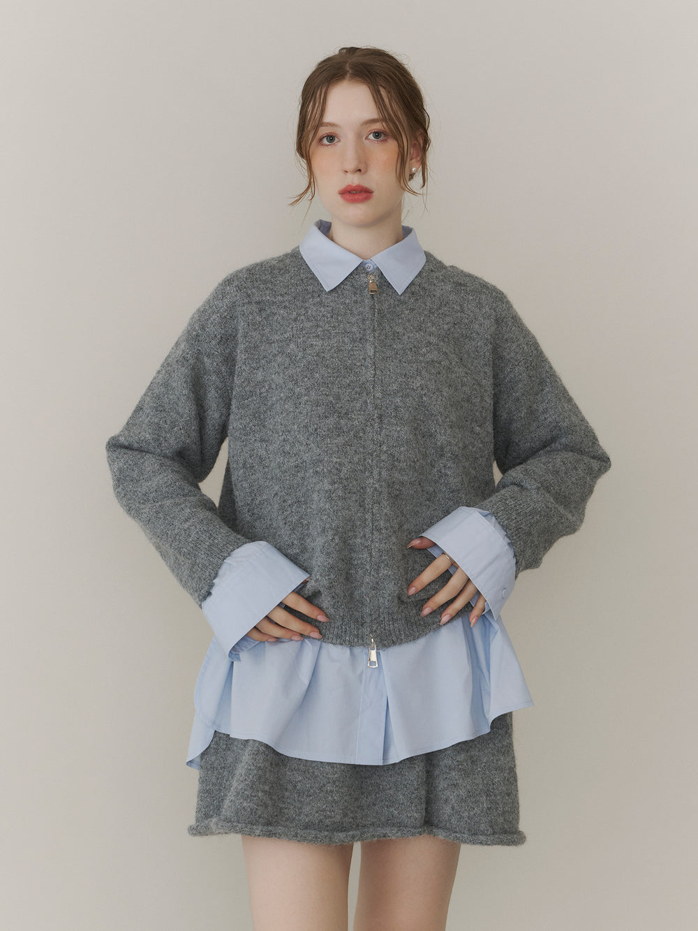 アルパカタッチジップニット[セットアップ可能]